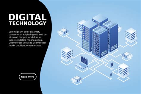 Concept Of Data Network Management Vector Isometric Map With Business Networking Servers
