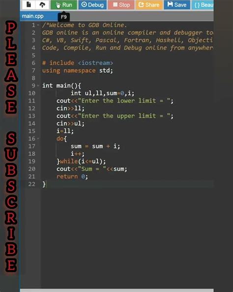 C Program To Find Sum Of N Numbers In The Given Range Using Do While Loop Shorts Code Reels