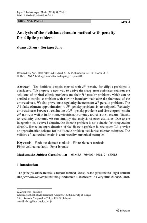 Pdf Analysis Of The Fictitious Domain Method With Penalty For