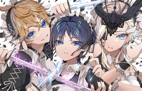 Scaramouche Tartaglia And Signora Genshin Impact Drawn By Moderate Gold Danbooru