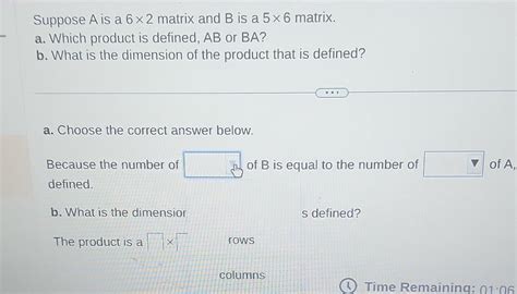 Solved Suppose A Is A Matrix And B Is A Matrix A Chegg Com