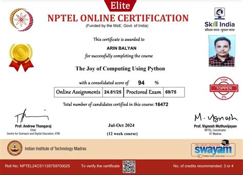 Arin Balyan On Linkedin Nptel