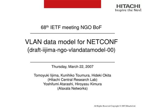 ppt vlan data model for netconf draft iijima ngo vlandatamodel 00