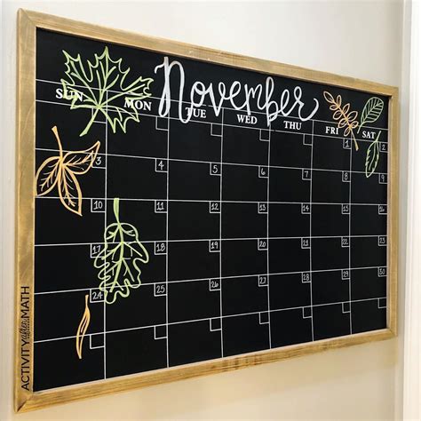 Hayley Cain Chalkboard Calendar For Math Teachers