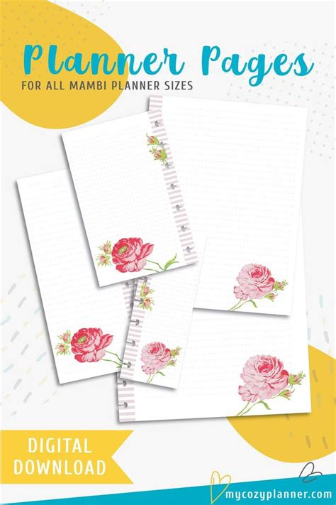 Printable Note Planner Pages Printable The Happy Planner Inserts Instant Download Page Kit For