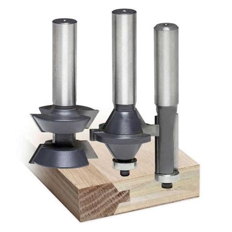Mlcs Edge Banding Router Bits Set 60° Tongue And Groove With Flush Trim Bit
