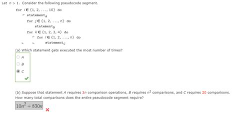 Solved Let N1 Consider The Following Pseudocode Segment