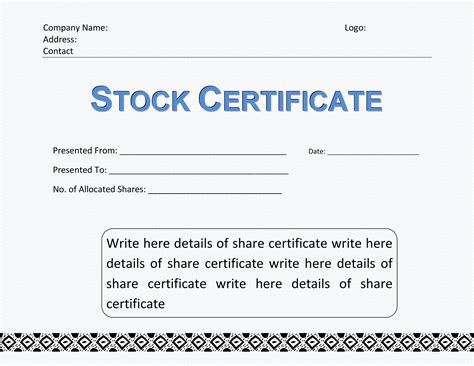 Share Certificate Template Pdf Sampletemplatemyid