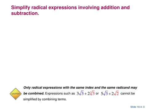 PPT Adding And Subtracting Radical Expressions PowerPoint Presentation ID