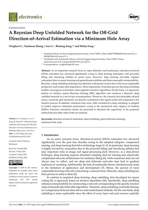Pdf A Bayesian Deep Unfolded Network For The Off Grid Direction Of