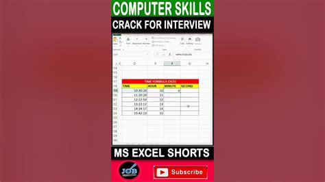 time formula use in excel excel exceltips shorts msexcelfullcourse
