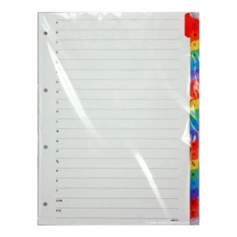 Plastic Index File Separator At Packet File Dividers In Chennai ID