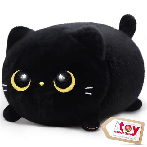 Mewaii Black Cat Plush Cute Cat Plushies Toy Soft Kitten