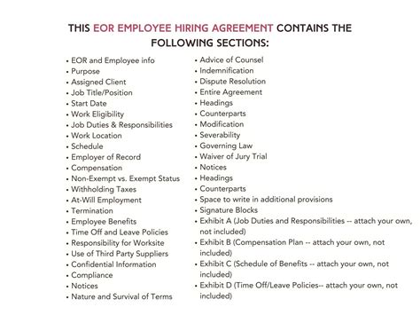 Eor Employment Agreement Employer Of Record Employee Hiring Contract