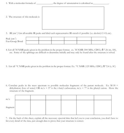 Solved Problem I Use The Following Data To Get A Molecular Chegg Com