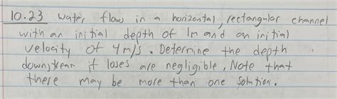 Solved 1023 ﻿flujo De Agua En Un Canal Rectangular