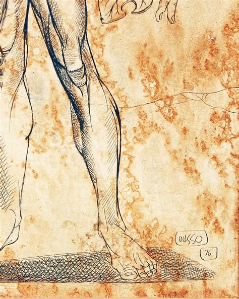 Fig Leaf Removed Greek Male Nude Midcentury Painting By Dusso For