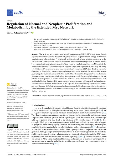 Pdf Regulation Of Normal And Neoplastic Proliferation And Metabolism