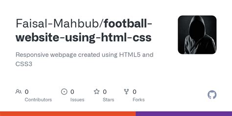 Github Faisal Mahbubfootball Website Using Html Css Responsive Webpage Created Using Html5
