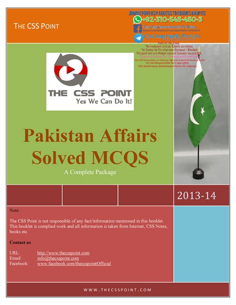 Pakistan Affairs CSS Solved MCQS The CSS Point Z Library Political Sociology Studocu