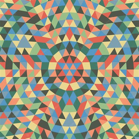 Free Vector Round Geometrical Triangle Mandala Background Symmetrical Vector Pattern Design