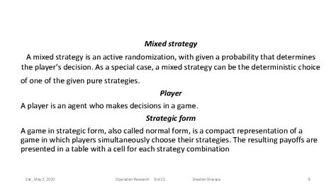 Operation Research Game Theory Sheelan Sharaza Department Of