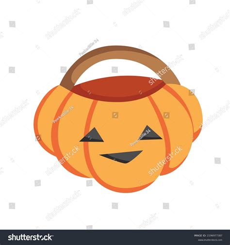 Horror Halloween Pumpkin Basket Illustration Vector Stock Vector
