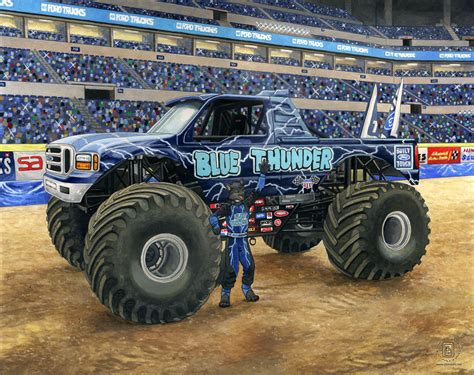 Blue Thunder Monster Truck Wallpaper