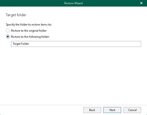 Step 7 Specify Target Folder Veeam Backup Explorers Guide
