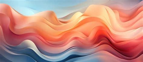 Abstract Waves In Warm Colors Create A Soothing Fluid Design Premium Ai Generated Psd