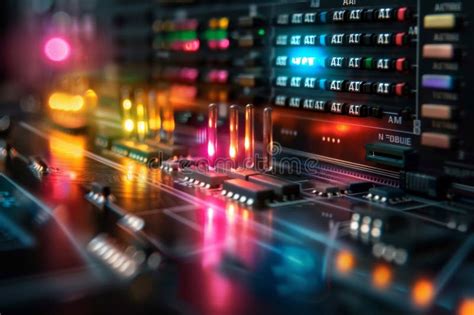 Ai Powered Data Center With Vibrant Lights Showcasing Advanced Technology Innovation And