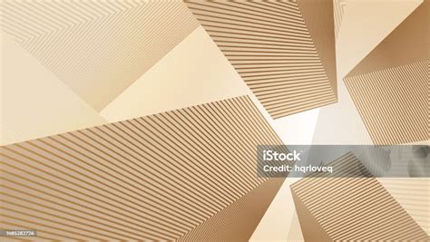 황금색 선으로 이루어진 추상적인 건물을 올려다보세요 추상적인 기하학적 모양 미래 지향적인 배경 디자인 개념에 대한 스톡 벡터 아트 및 기타 이미지 Istock