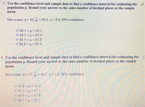 Solved Use The Confidence Level And Sample Data To Find A Chegg