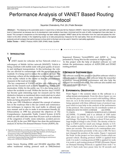 Pdf Performance Analysis Of Vanet Based Routing Protocol