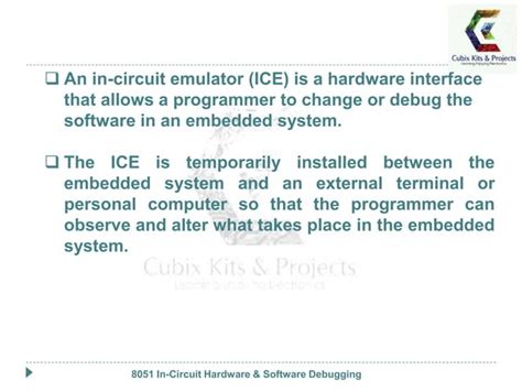 8051 In Circuit Hardware And Software Debugging Ppt