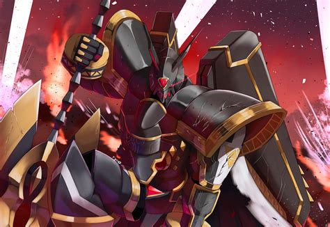 Alphamon And Alphamon Ouryuuken Digimon Drawn By Ryo Danbooru