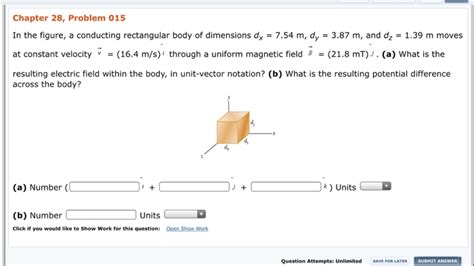 Solved In The Figure A Conducting Rectangular Body Of Di Chegg Com