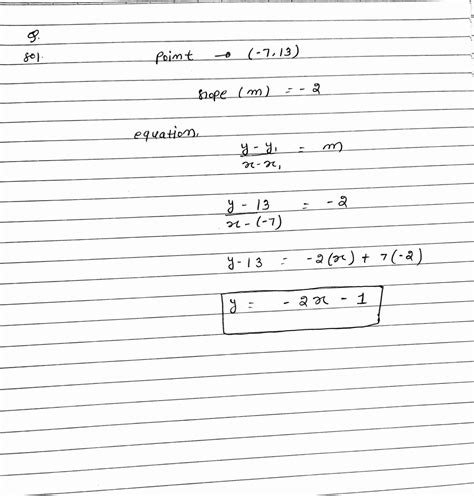 [solved] Write An Equation For A Line In Slope Intercept Form Based On