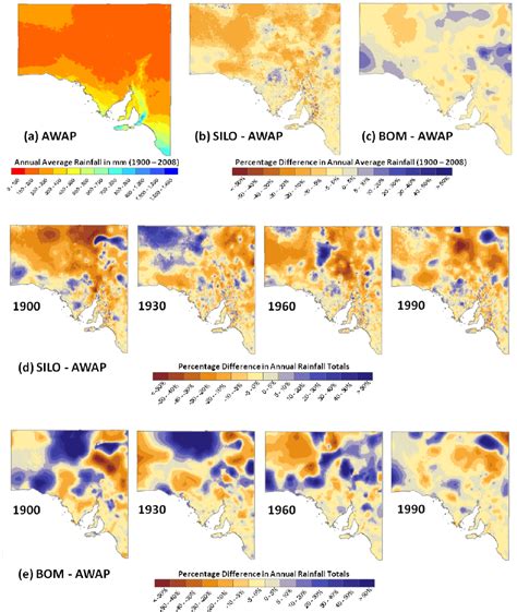 A Annual Average Rainfall 19002008 For The Awap Gridded Dataset