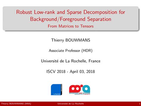 pdf robust low rank and sparse decomposition for background