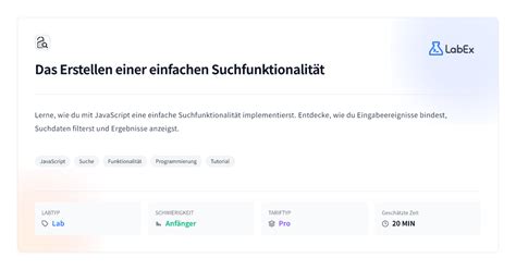 Javascript Suchfunktionalität Programmier Tutorial Labex