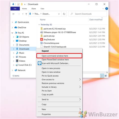 How To Open Command Prompt In A Folder With The Open Command Window H