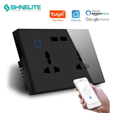 UK Universal Wall Double Smart WiFi USB Switch Socket WiFi Smart Switch Socket Smart WiFi