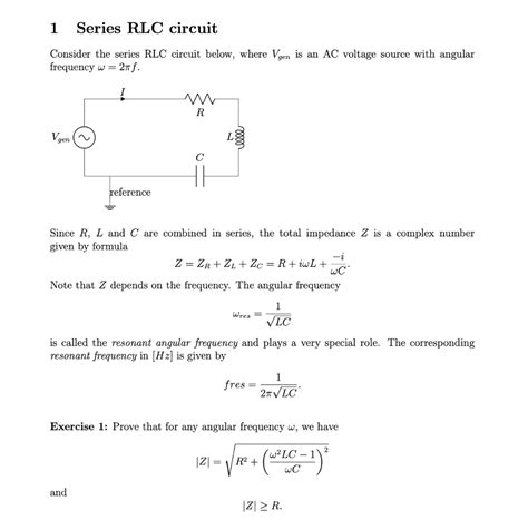 Solved Series RLC Circuit Consider The Series RLC Circuit Chegg