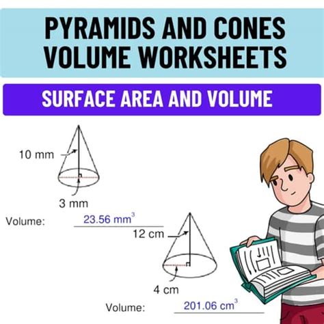 Surface Area And Volume Pyramids And Cones Volume Worksheets By Math Lamsa