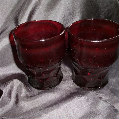 Vintage Ruby Honeycomb Glasses Etsy