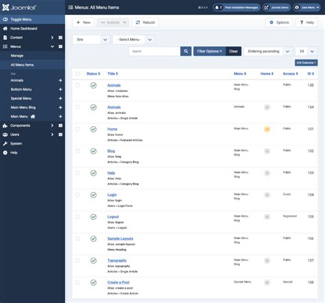 J4xmenu Items Joomla Documentation