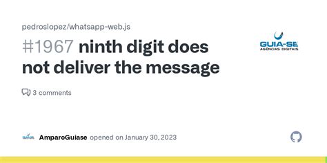 Ninth Digit Does Not Deliver The Message · Issue 1967 · Pedroslopezwhatsapp Webjs · Github