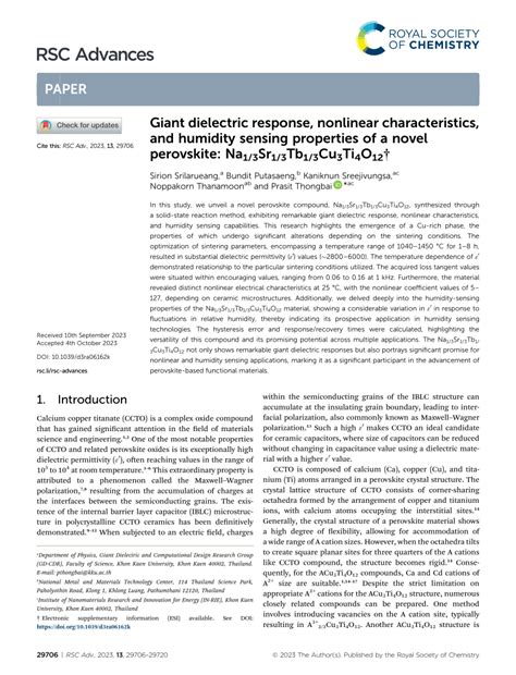 Pdf Giant Dielectric Response Nonlinear Characteristics And