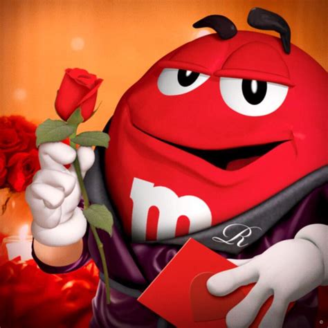 Red M And M With Rose On Valentines Day Red Mandm